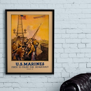 World War I Poster US Marines First to Fight for Democracy. - Etsy
