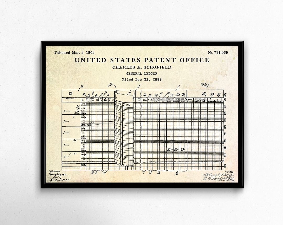 General Ledger 1903 Patent Print. Accountanting Inventions Blueprint ...