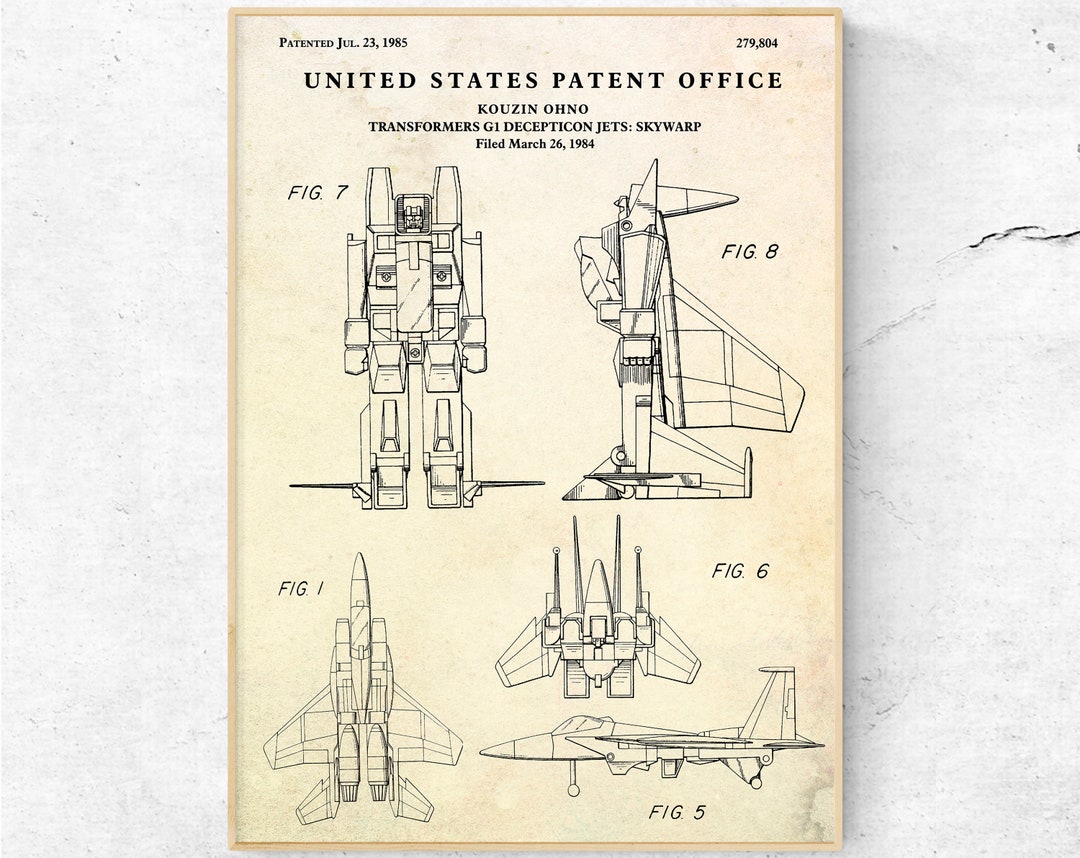 Decepticon Jets Skywarp Patent Print. G1 Autobots Car Invention, Toys ...