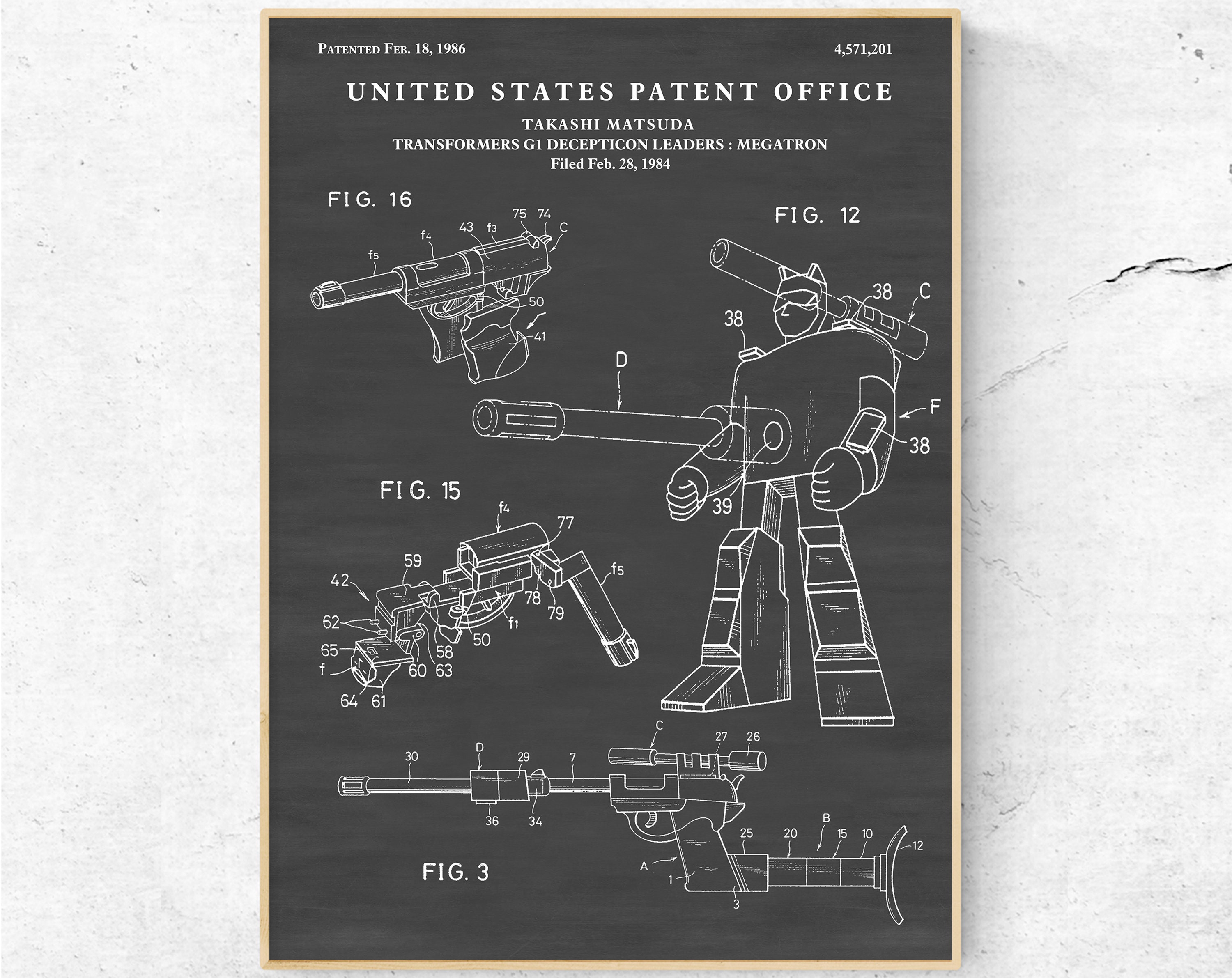 Megatron G1 Autobots Car Patent Print Vintage Toys Blueprint | Etsy
