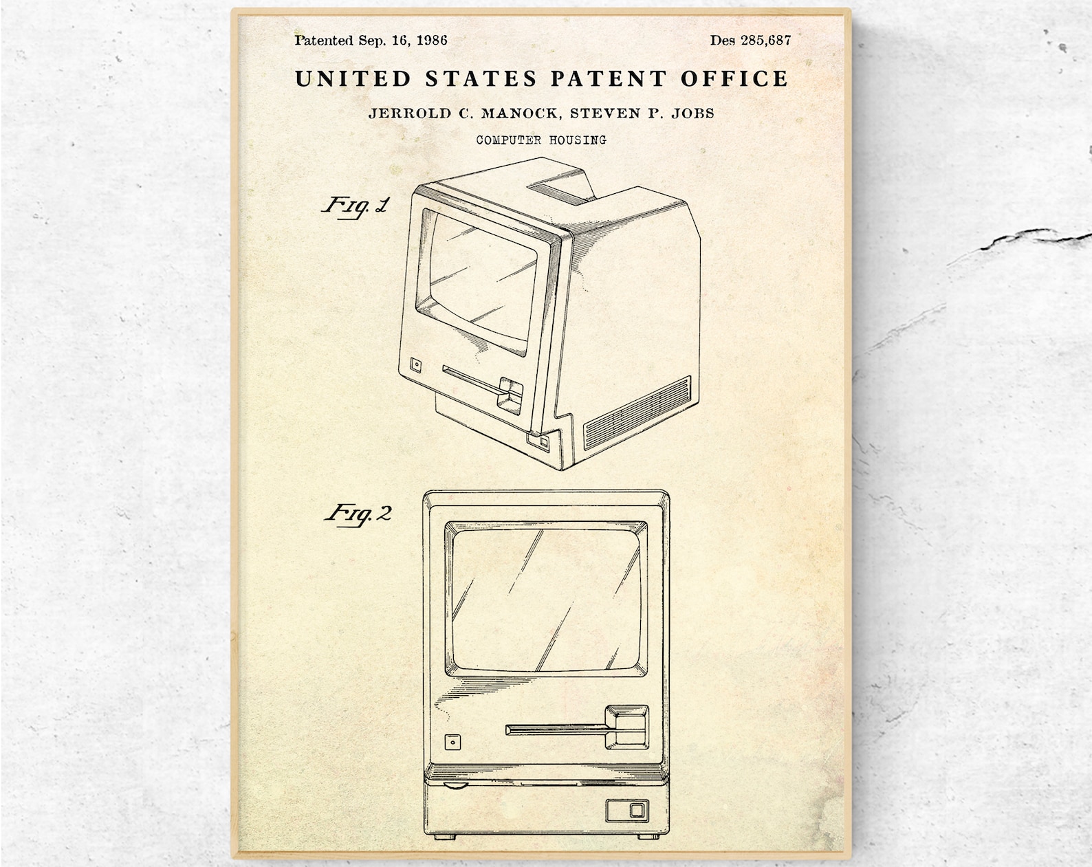 Apple Macintosh 1986 Patent Print. First Personal Computer Blueprint ...