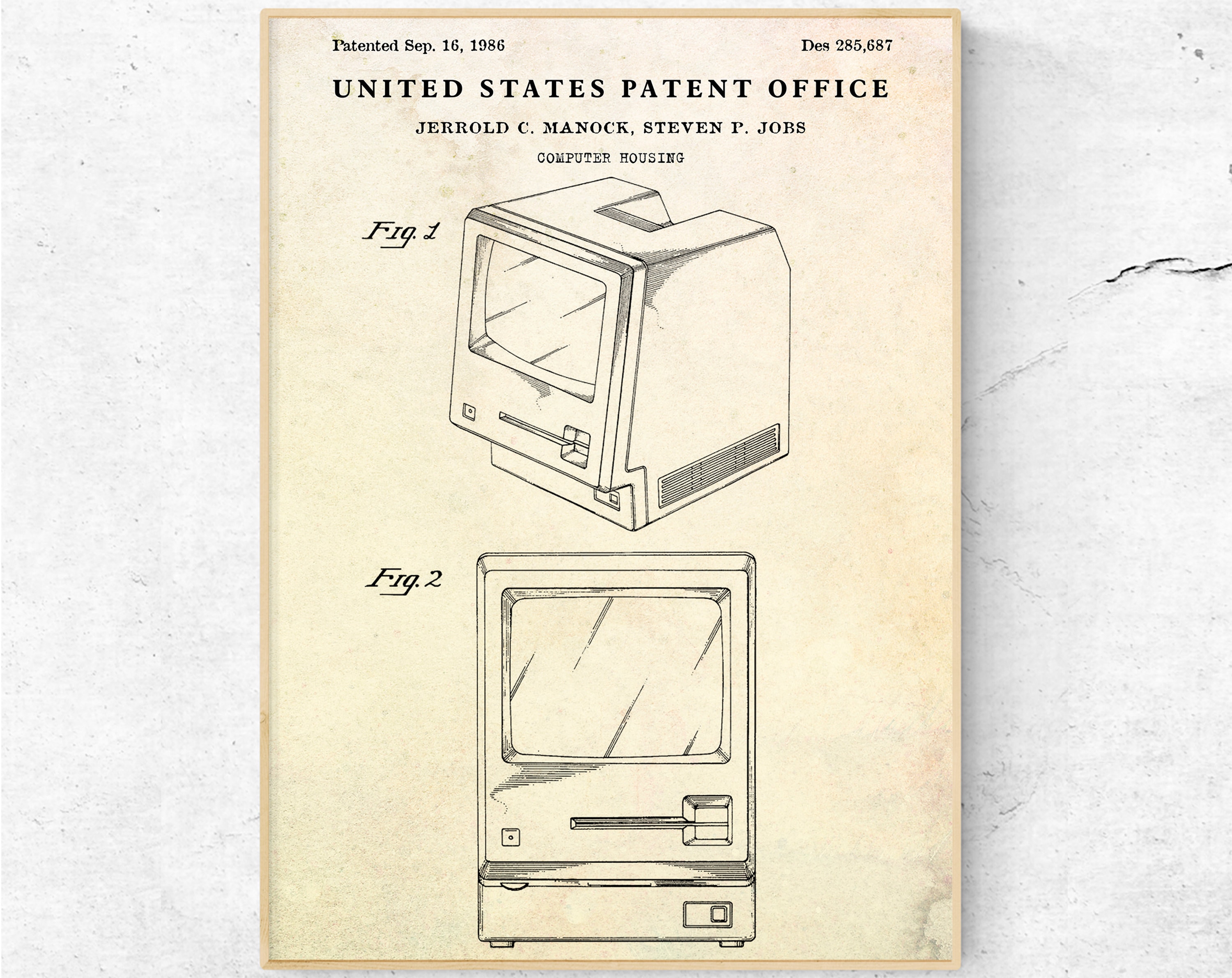 Apple Macintosh 1986 Patent Print. First Personal Computer Blueprint ...