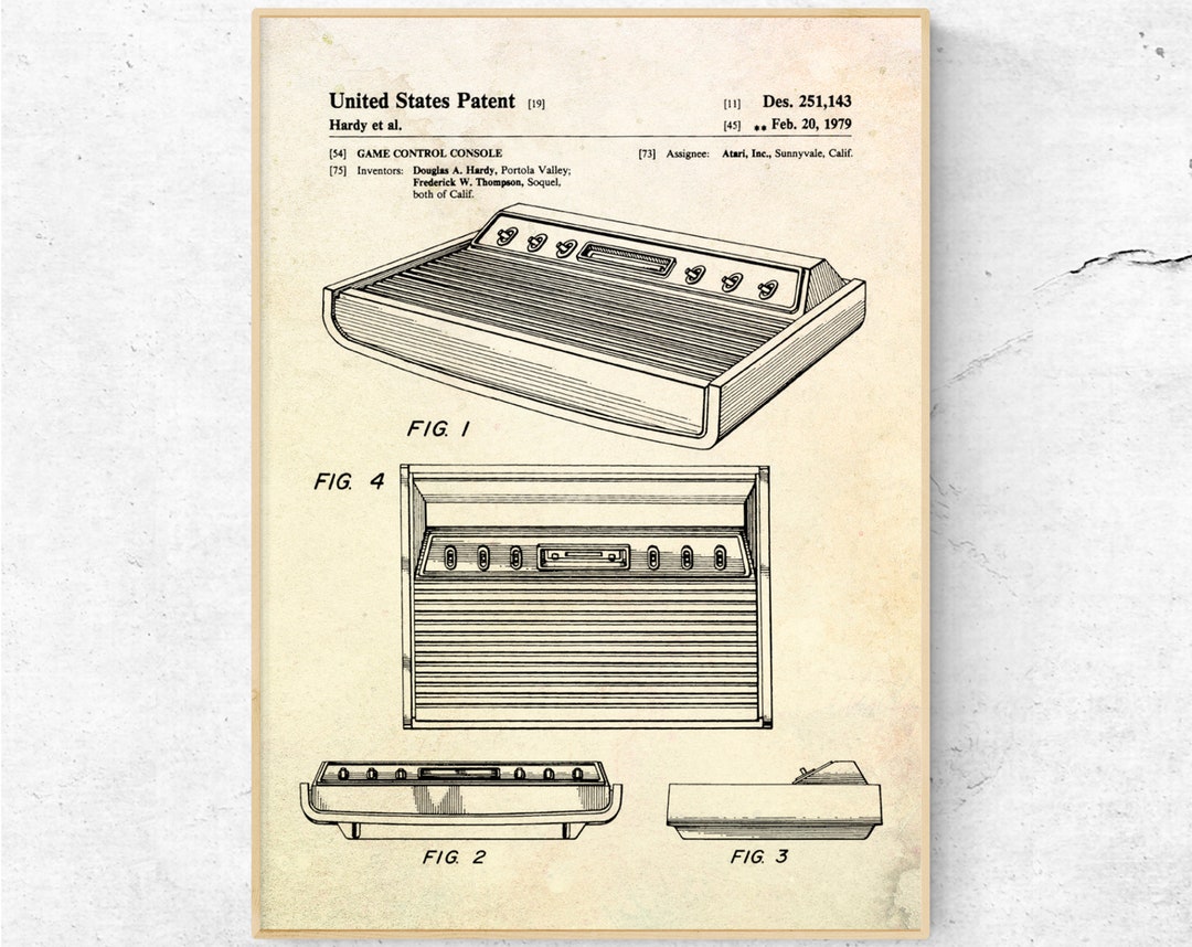2600 Video Game Console Patent Print. Vintage Blueprint Atari Poster ...