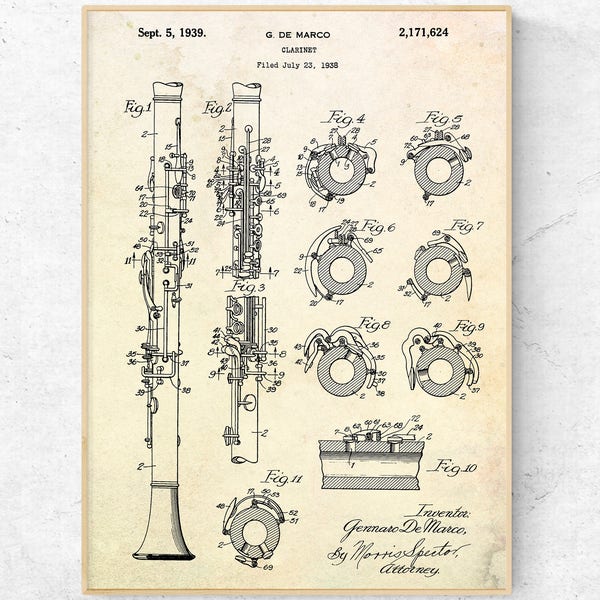 Clarinet Poster - Etsy