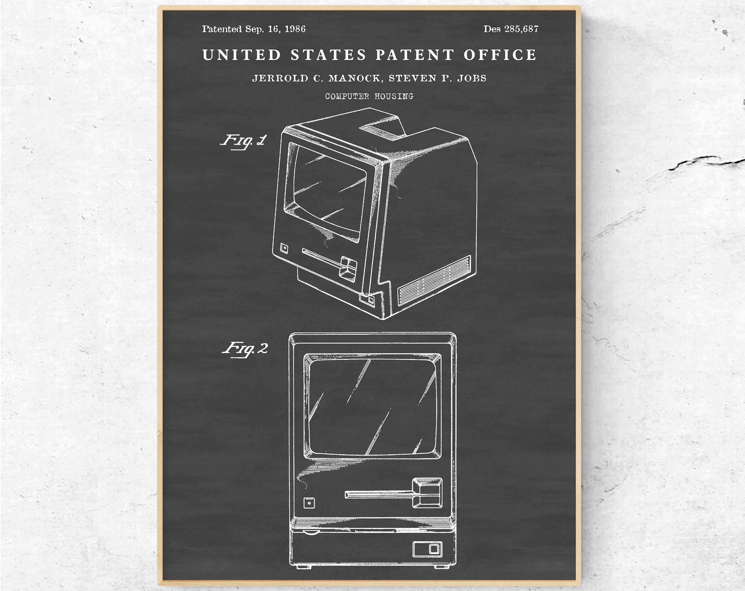 Apple Macintosh 1986 Patent Print. First Personal Computer Blueprint ...