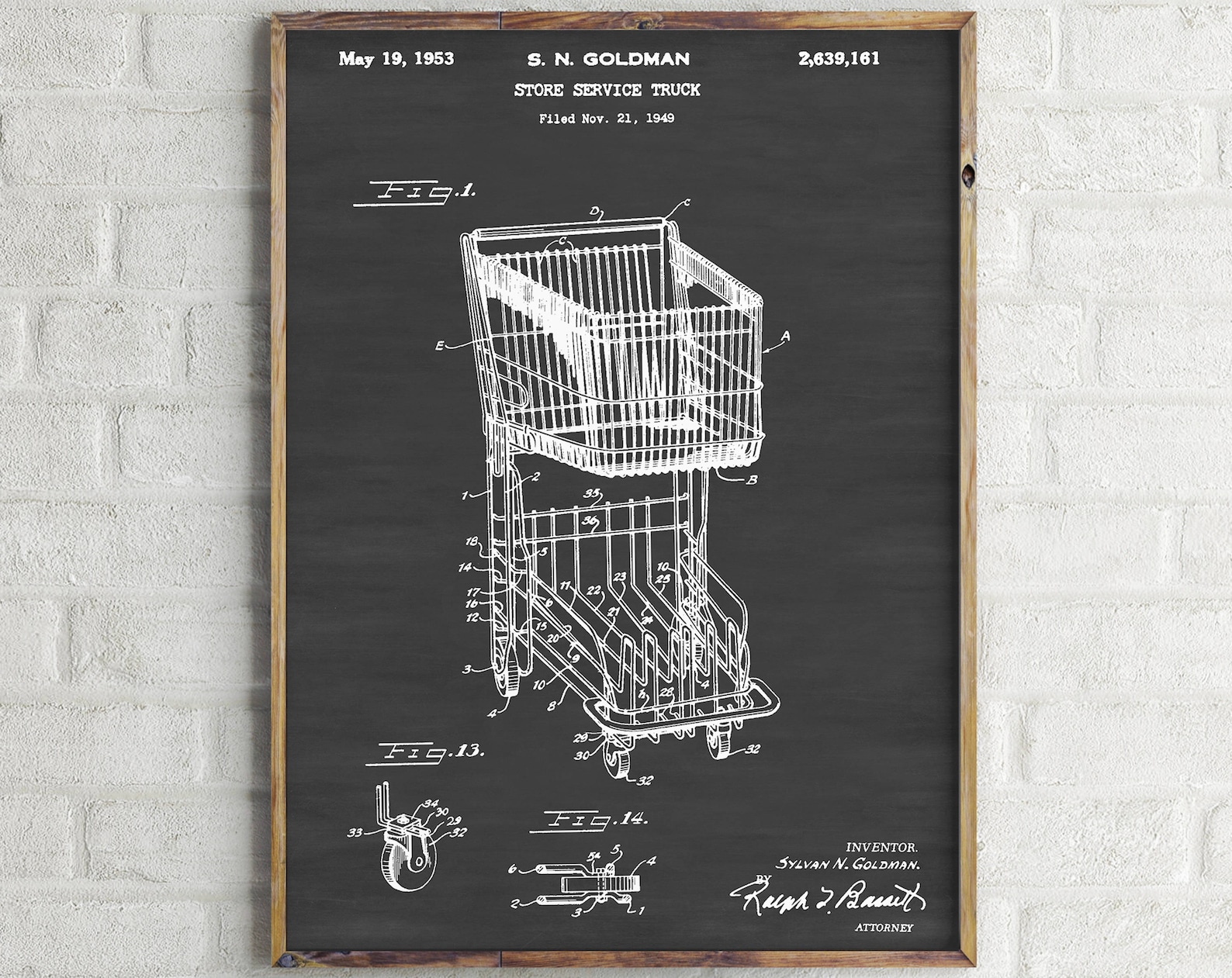 Shopping Cart 1953 Patent Print. Store Service Truck Invention ...