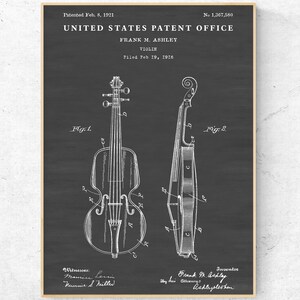 Violin 1921 Patent Print. Musical Instruments Blueprint Poster. Music ...