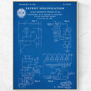 First Computer ACE Mainframe 1954 UK Patent Print. IT Inventions ...