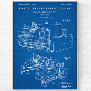 Bulldozer 1938 Patent Print. Heavy Equipment Inventions Earth Mover ...
