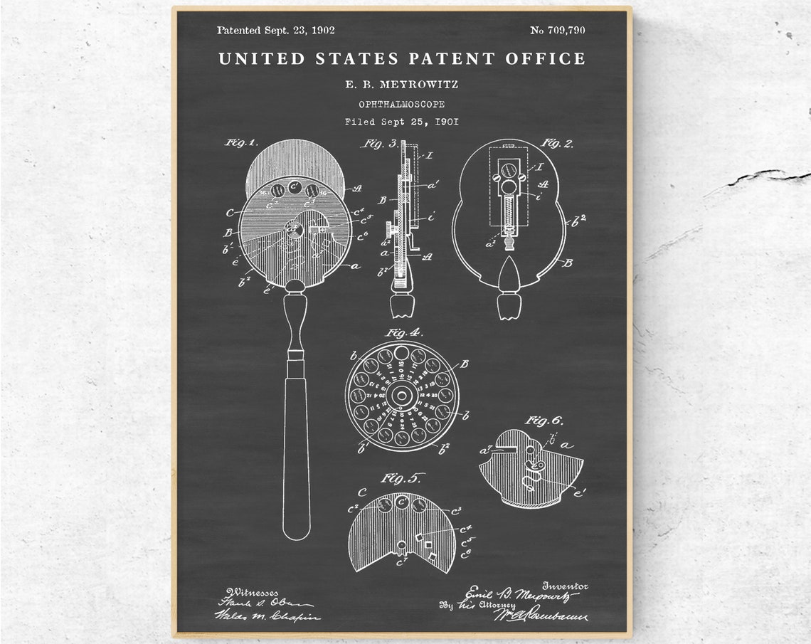 Ophthalmoscope Patent Poster. Optometry Doctor Office Decor | Etsy