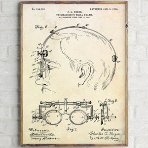 Optometrist Trial Frame Patent Print. Optical Inventions | Etsy