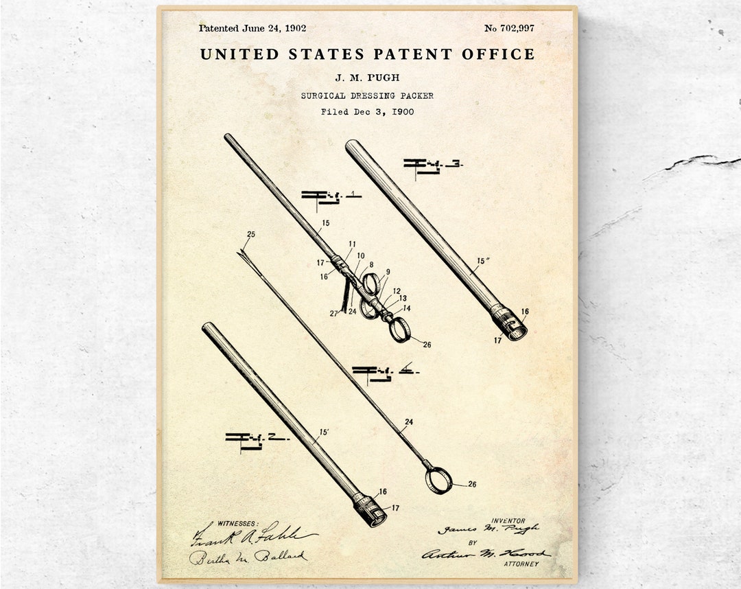 Surgical Tools Patent Print. Vintage Medical Instrument Wall Art ...