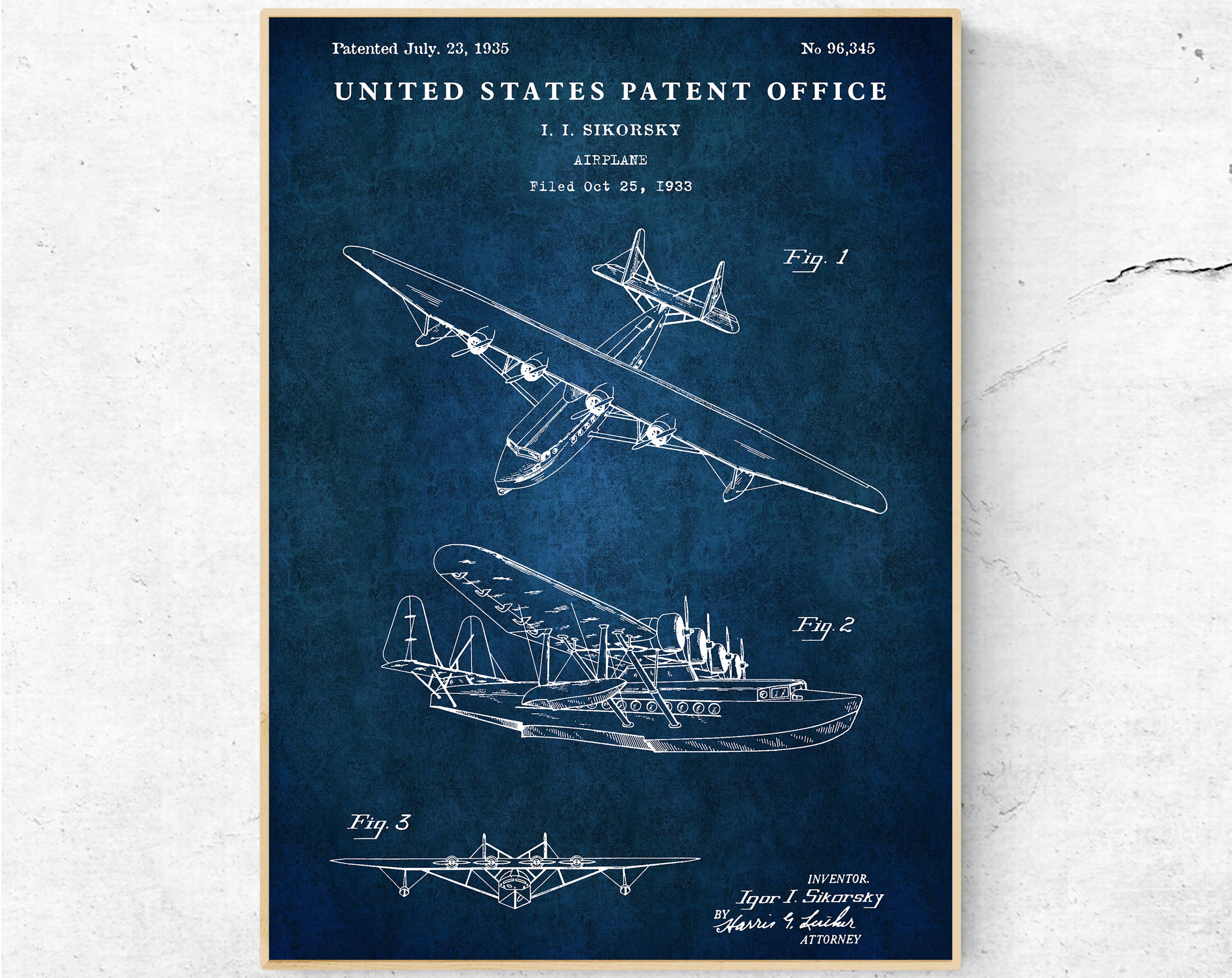 Seaplane 1935 Patent Print. Hydroplane Inventions Airplane - Etsy