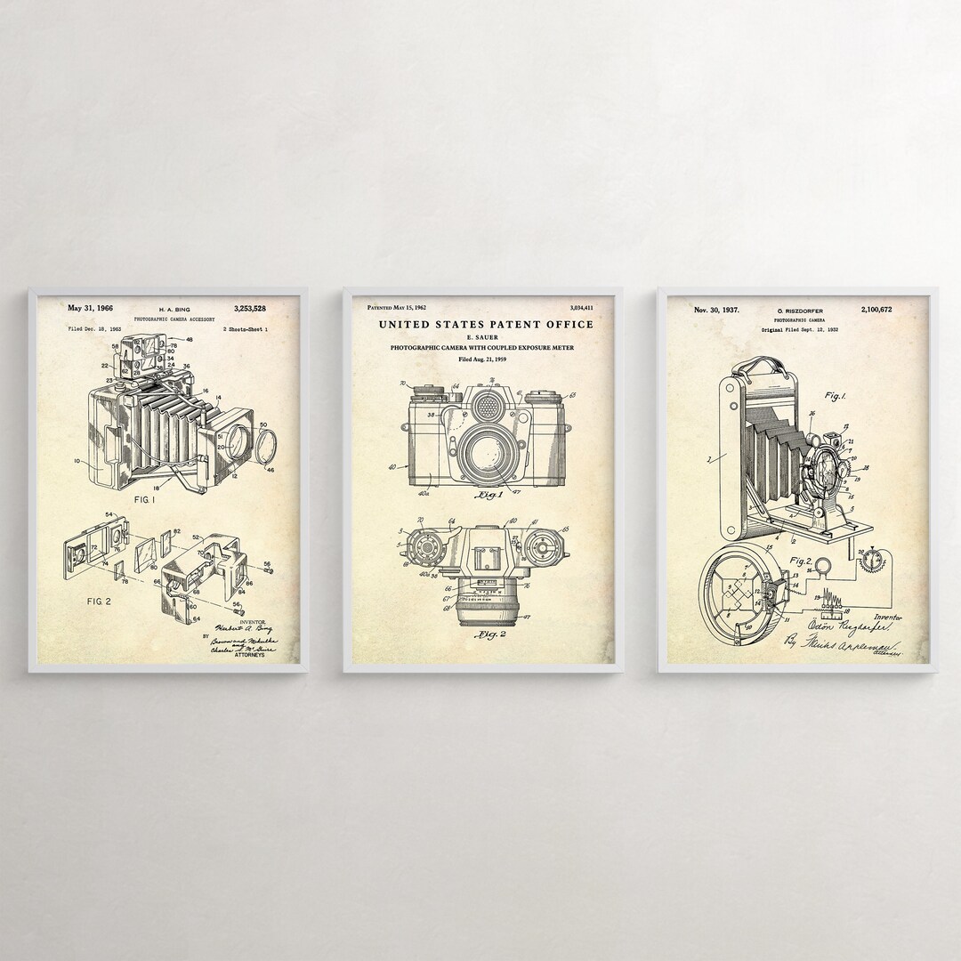 Photography Camera Patent Poster, Photo Studio Vintage Wall Art ...