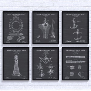 Nautical Wall Art: Maritime Patent Posters, Inventions Blueprint, Ship ...