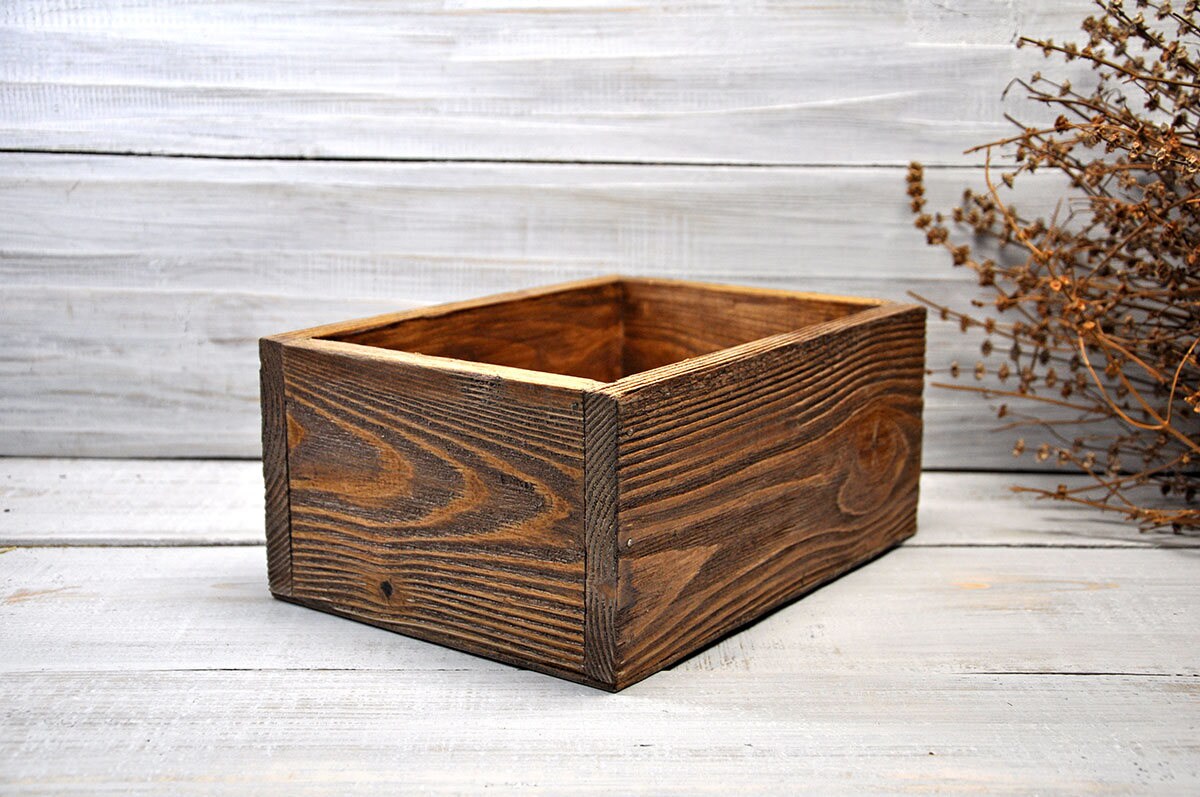 12''x8'' Rustic Wood Planters Box Wood Garden Box Wooden Succulent Box ...