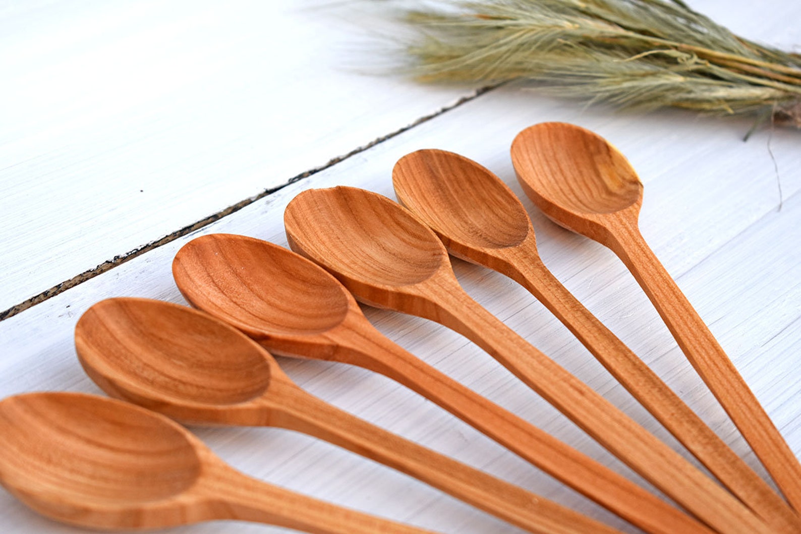 Set of 6 Tea Wood Spoons Small Wooden Spoons Set Oak Spoons - Etsy