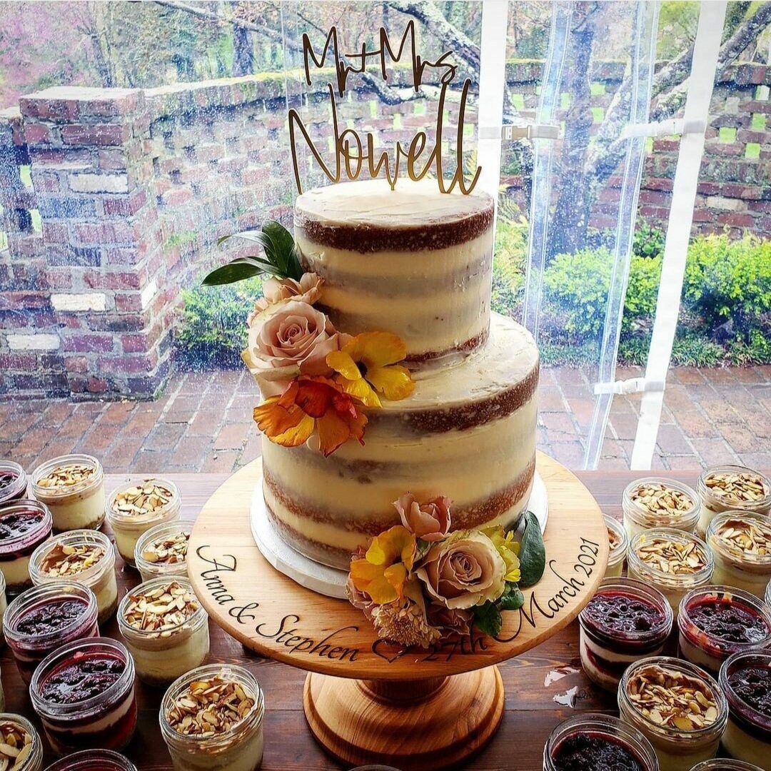 Wooden Personalized Cake Stand for Weddings, First Birthdays, Cake ...