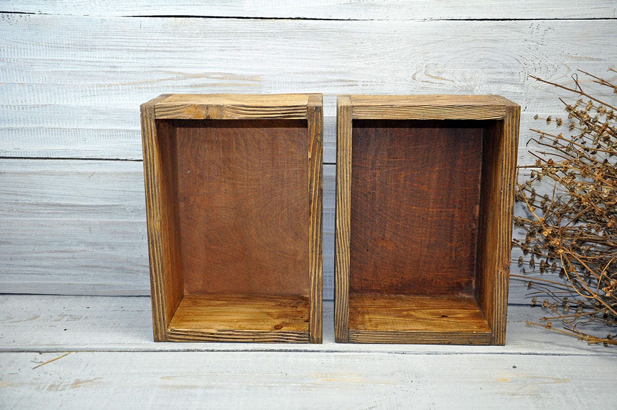 12''x8'' Rustic Wood Planters Box Wood Garden | Etsy