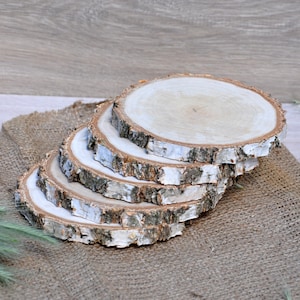 10 Birch Wood Slices for Rustic Wedding Decoration or DIY Projects - Etsy