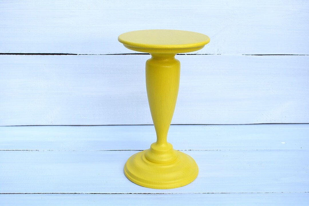 Yellow Wood Tall Cake Stand for Baby Shower / Birthday Table Decoration ...