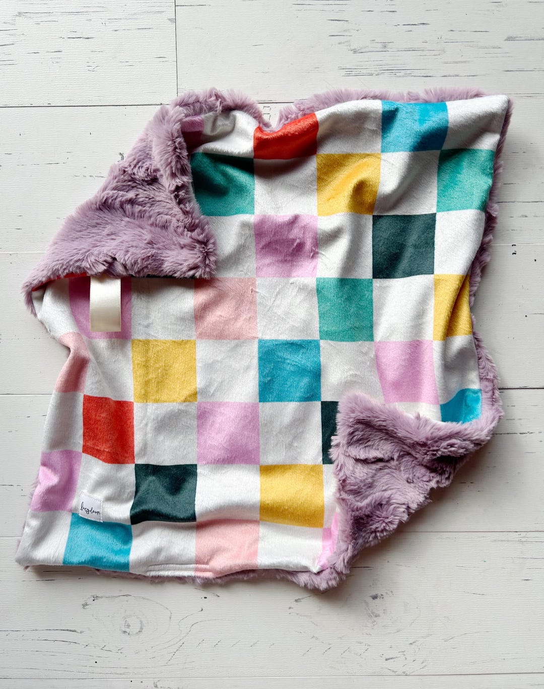 Pastel Checkered Lovey, Baby Girl Blanket, Security Blanket, Girls ...