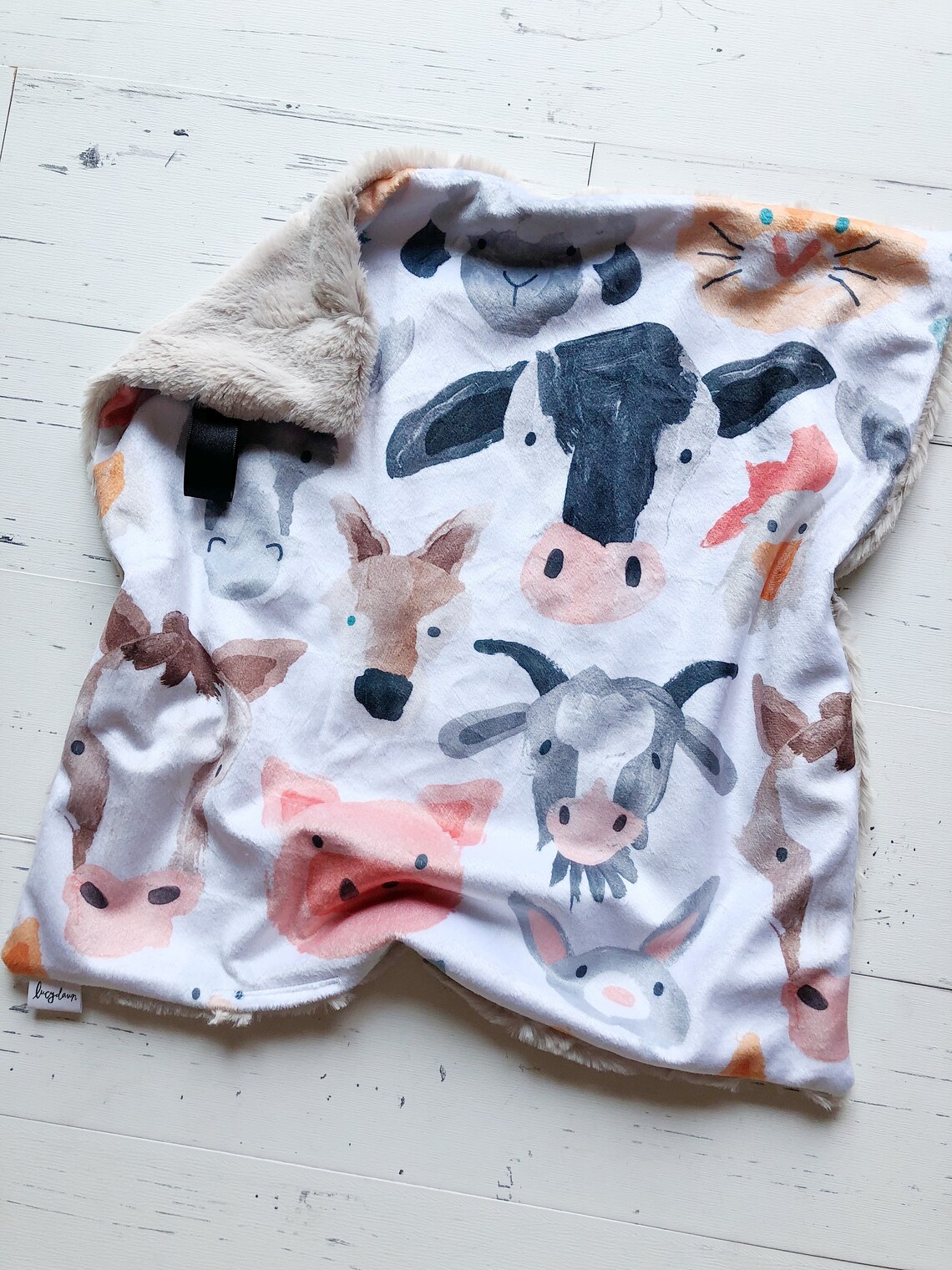 Farm Animal Lovey, Baby Animal Blanket, Boy Baby Blanket, Girl Baby ...