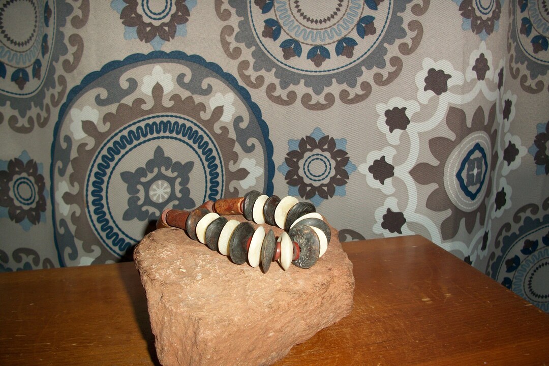 Primitive Bone Pipestone Bead Necklace - Etsy