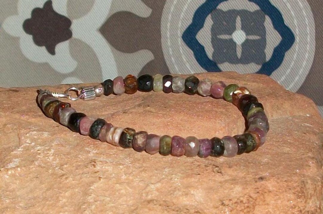 Hand Cut Ruby Corundum Bead Bracelet - Etsy