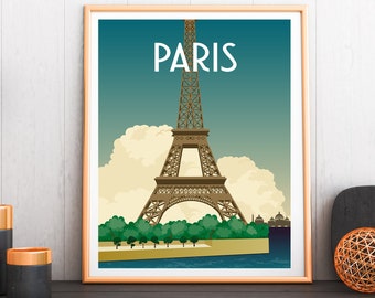 Paris Travel Poster | Etsy