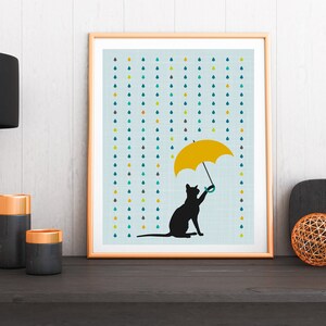 Retro Cat Print Cat Wall Art Cat Poster Cat Gift Retro | Etsy