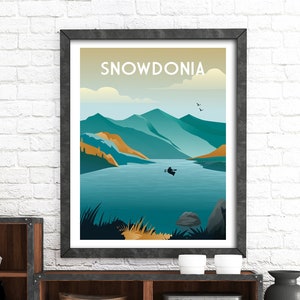 Snowdonia poster Snowdonia print Snowdonia travel poster | Etsy