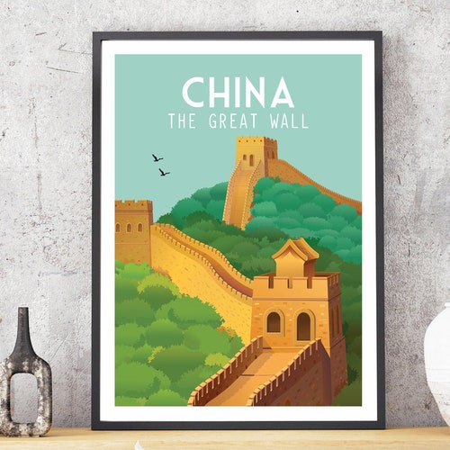 The Great Wall of China Vintage Travel Poster - Etsy