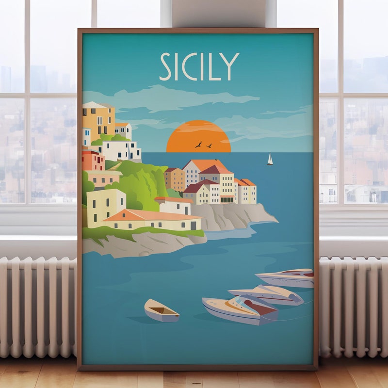 Sicily Poster - Etsy UK