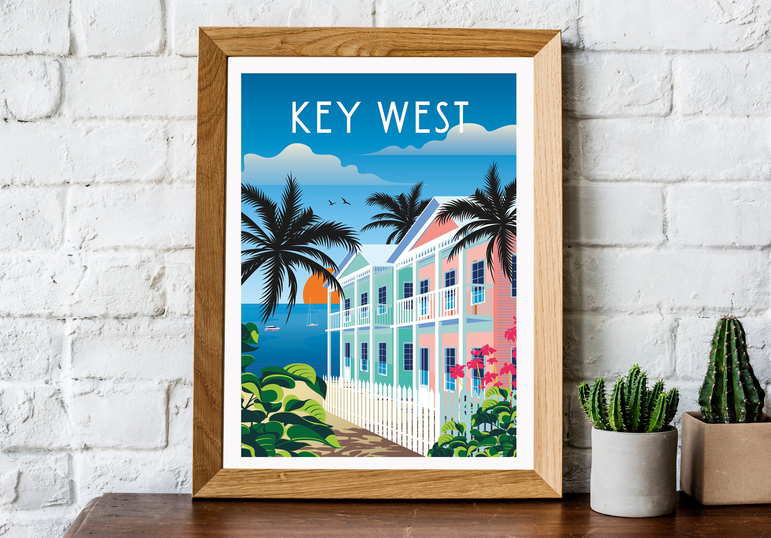 Key West Print Florida Travel Poster Key West Travel Print - Etsy UK
