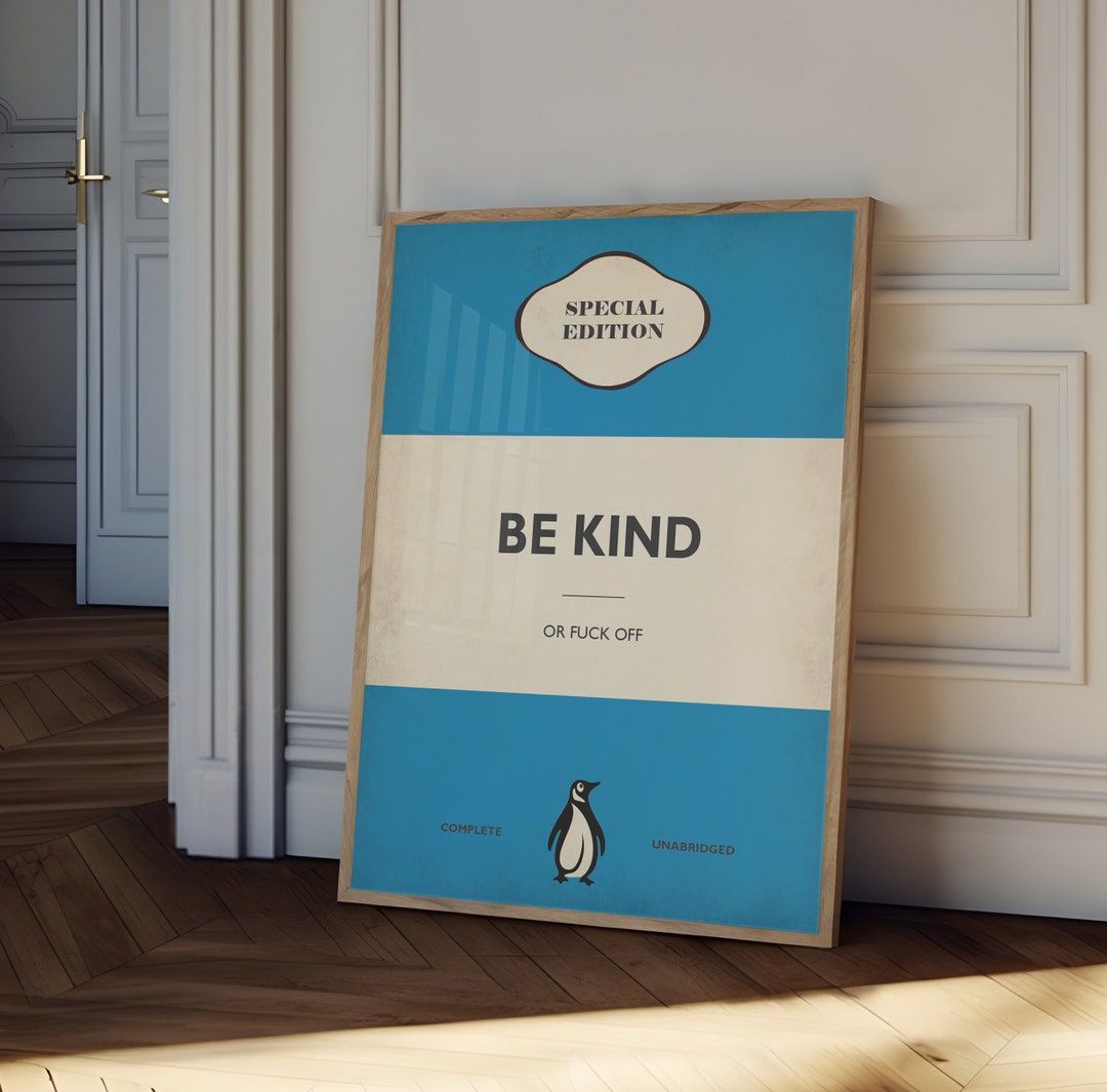 Be Kind Book Cover Print: Quote Print, Office Wall Art - Etsy UK