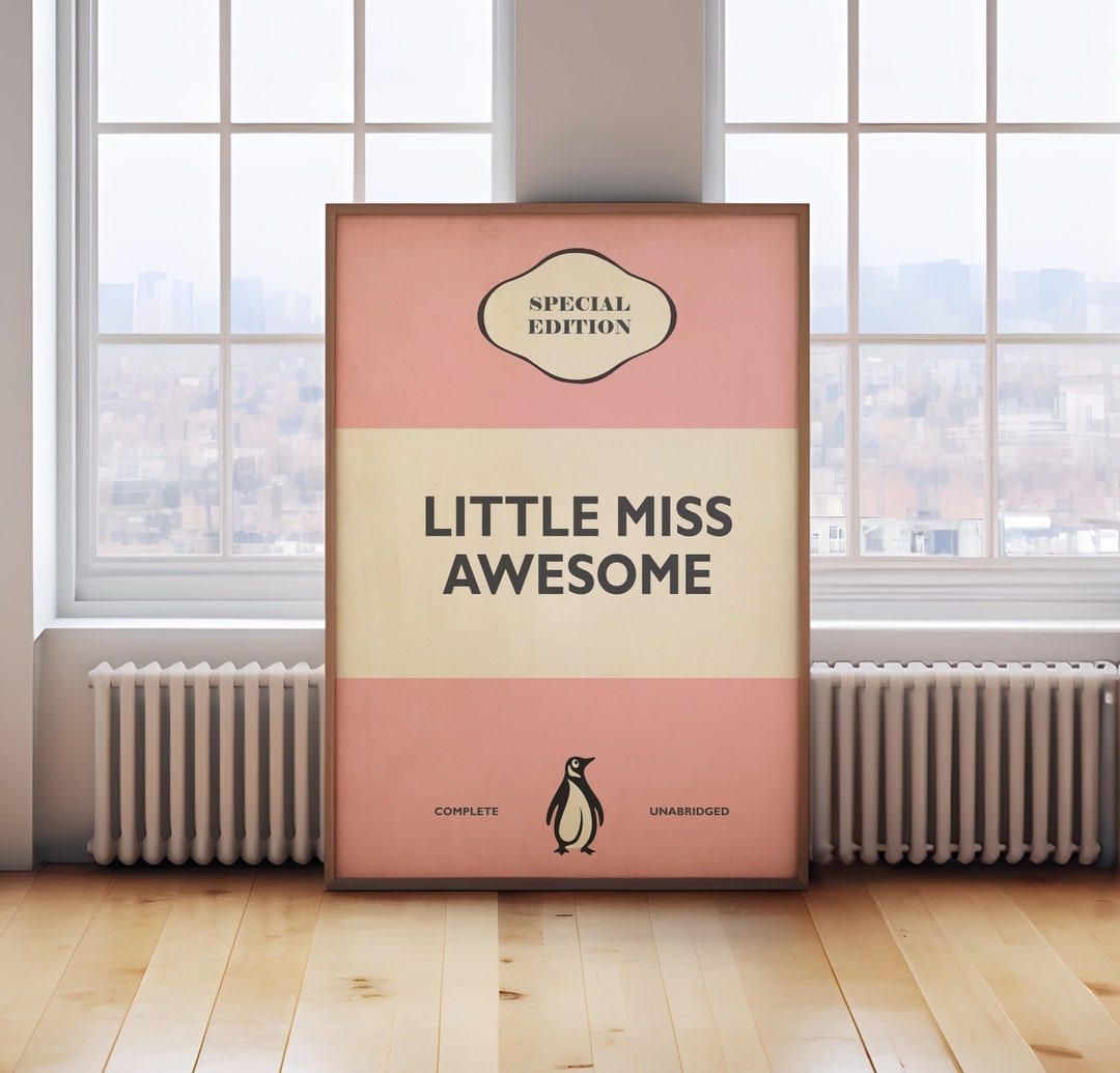 Little Miss Awesome, Motivational Book Art, Trendy Print, Gift for Her ...