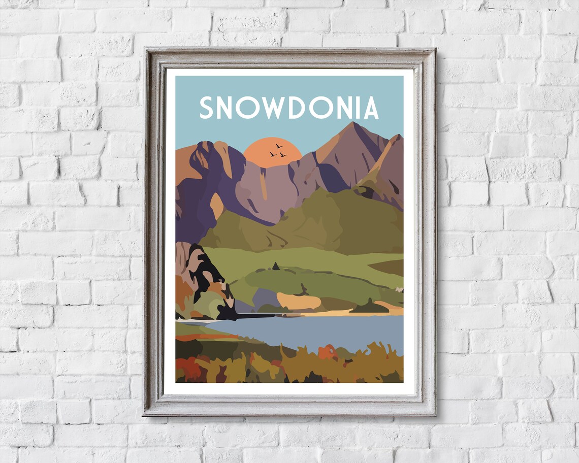 Snowdonia Poster Snowdonia Print Snowdonia Travel Poster | Etsy UK