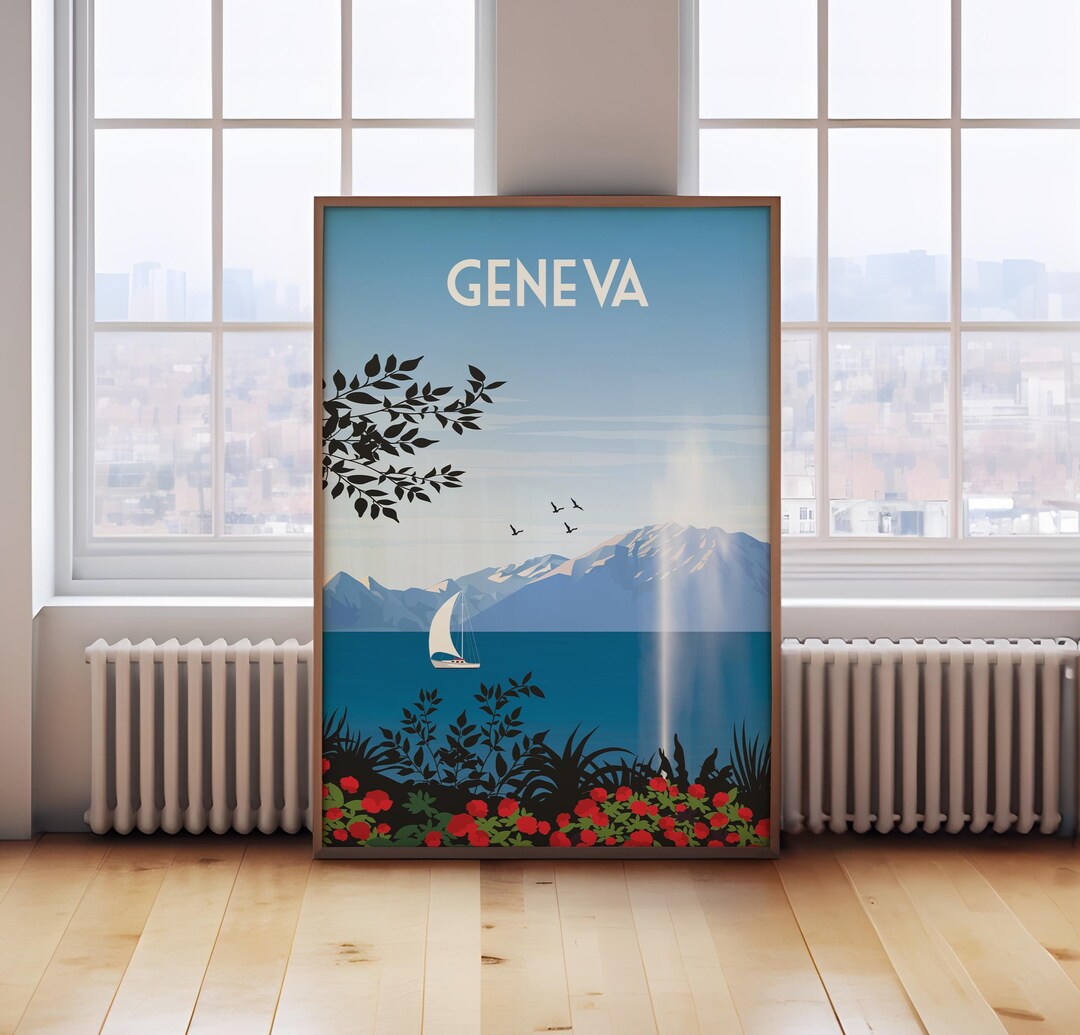Geneva Travel Poster, Switzerland Poster, Geneva Travel Print, Geneva ...