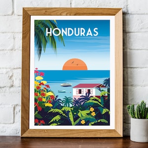 Honduras Print, Honduras Travel Poster, Honduras Poster, Honduras Wall ...