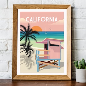 California Travel Poster, Retro California Print, California Poster ...