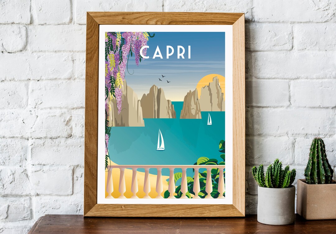 Capri Travel Poster, Italy Travel Poster, Retro Capri Print, Capri ...