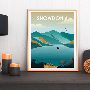 Snowdonia poster Snowdonia print Snowdonia travel poster | Etsy