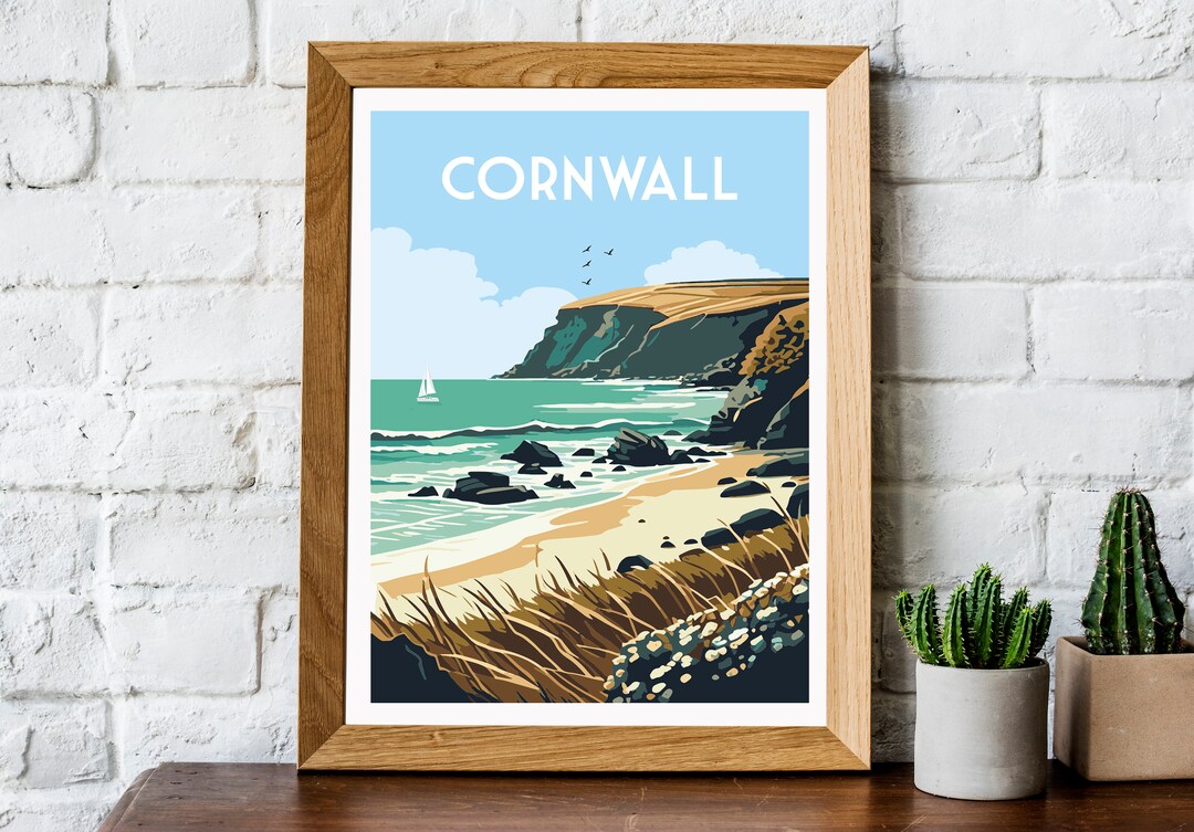 Cornwall Travel Poster, Cornwall Print, Cornwall Poster, Cornwall ...