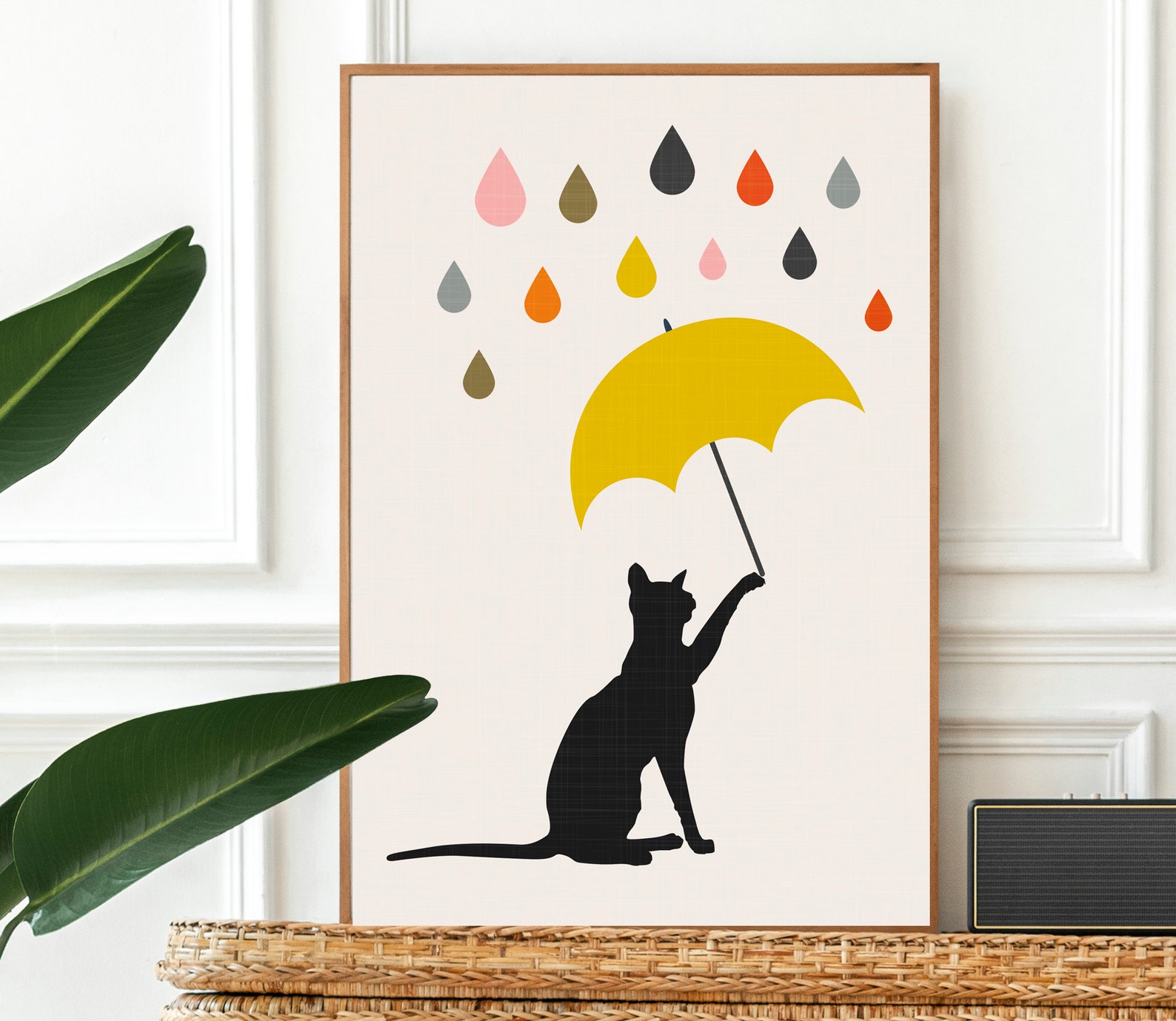 Retro Cat Print Cat Wall Art Cat Poster Cat Gift Cat - Etsy