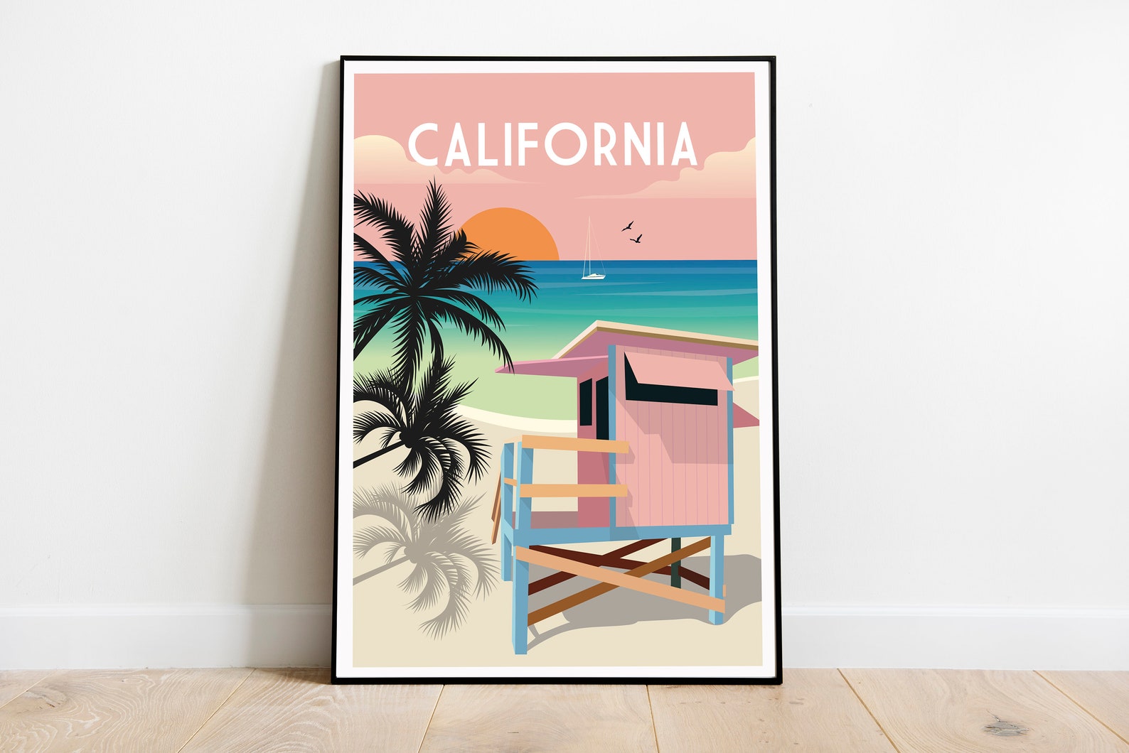 California Travel Poster, Retro California Print, California Poster ...