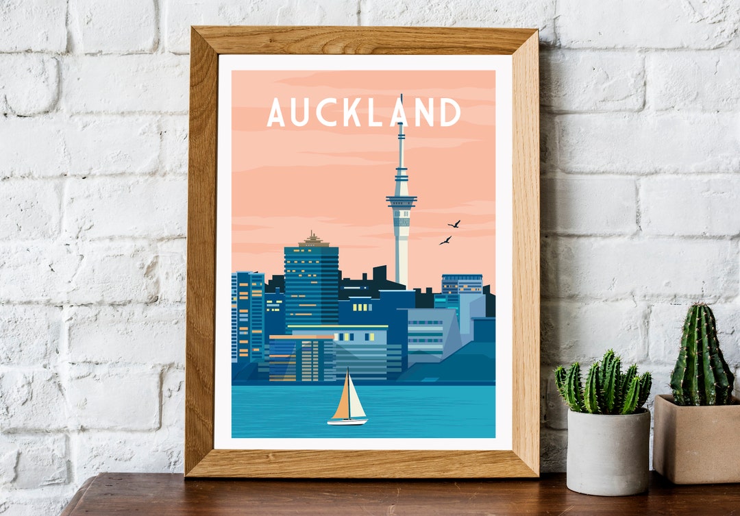 Auckland print, Auckland poster, Auckland Travel poster, Auckland ...
