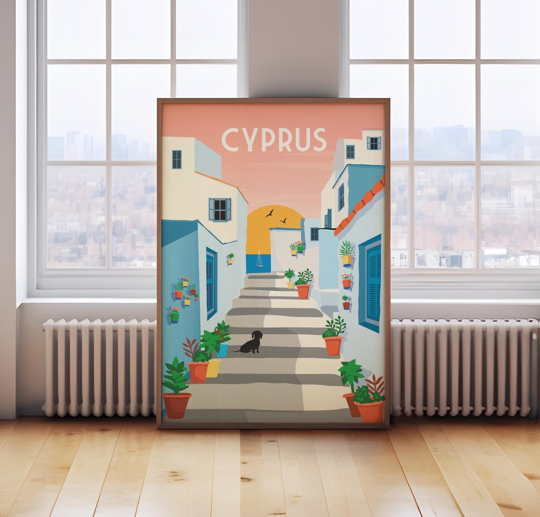 Cyprus Travel Poster, Retro Cyprus Print, Cyprus Wall Art, Cyprus ...