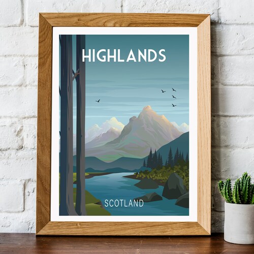 Scotland Art Print Travel Poster Retro Scottish Home Decor - Etsy