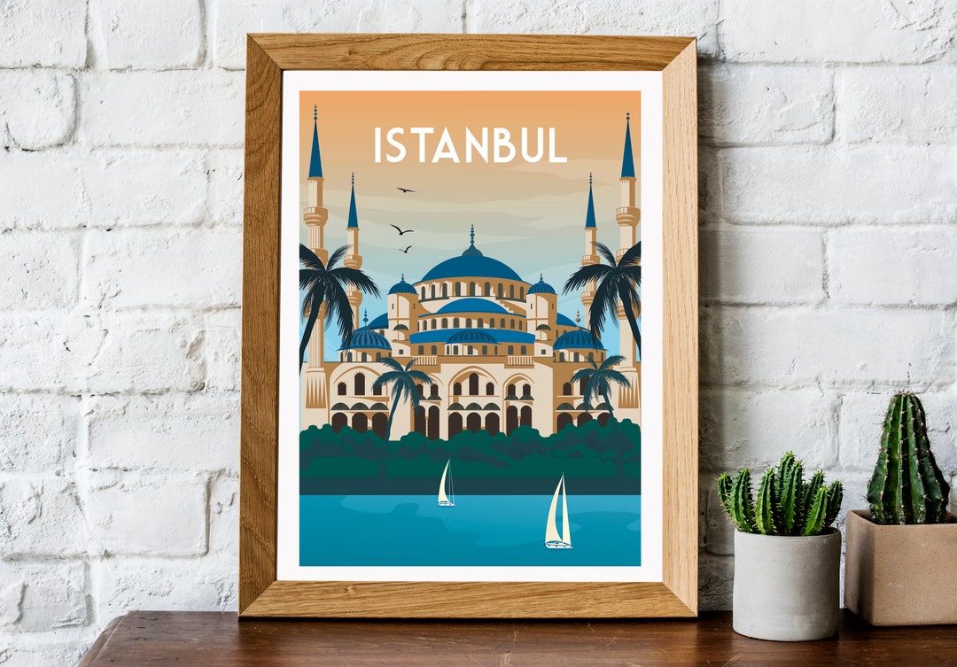 Retro Istanbul Travel Poster, Istanbul Print, Istanbul Print, Istanbul ...